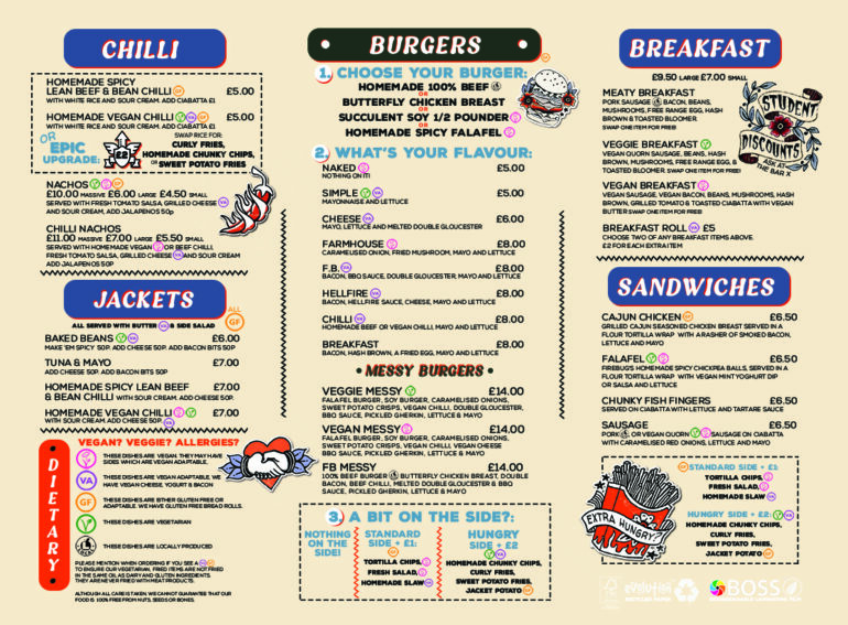 Food at Firebug Bar, Leicester | Firebug Bar